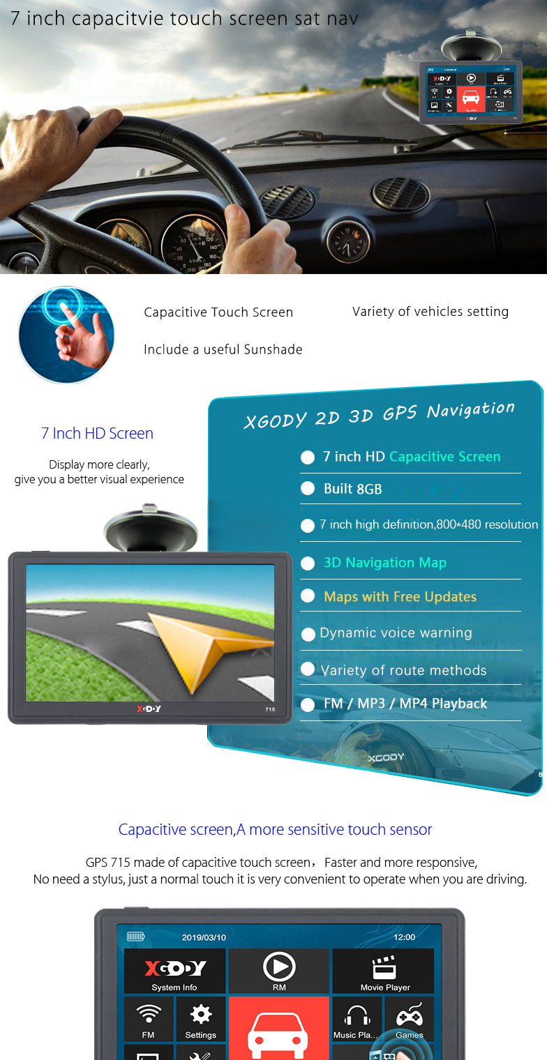 7 inch Car Truck GPS SAT NAV satellite navigation System Navigator ...