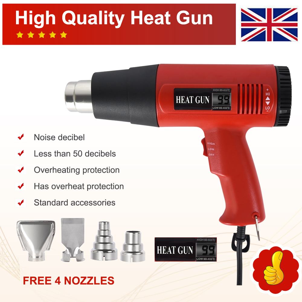 1800W Electronic Heat Gun Hot Air Gun Variable Temperature Control w ...