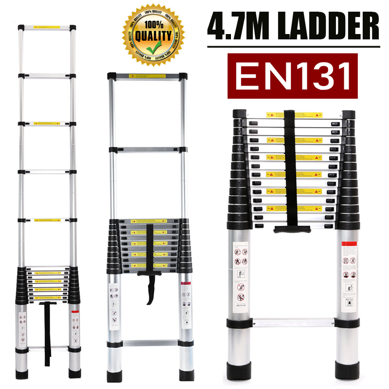 Telescopic Loft Ladder Extendable Collapsible Step Ladders Securing ...