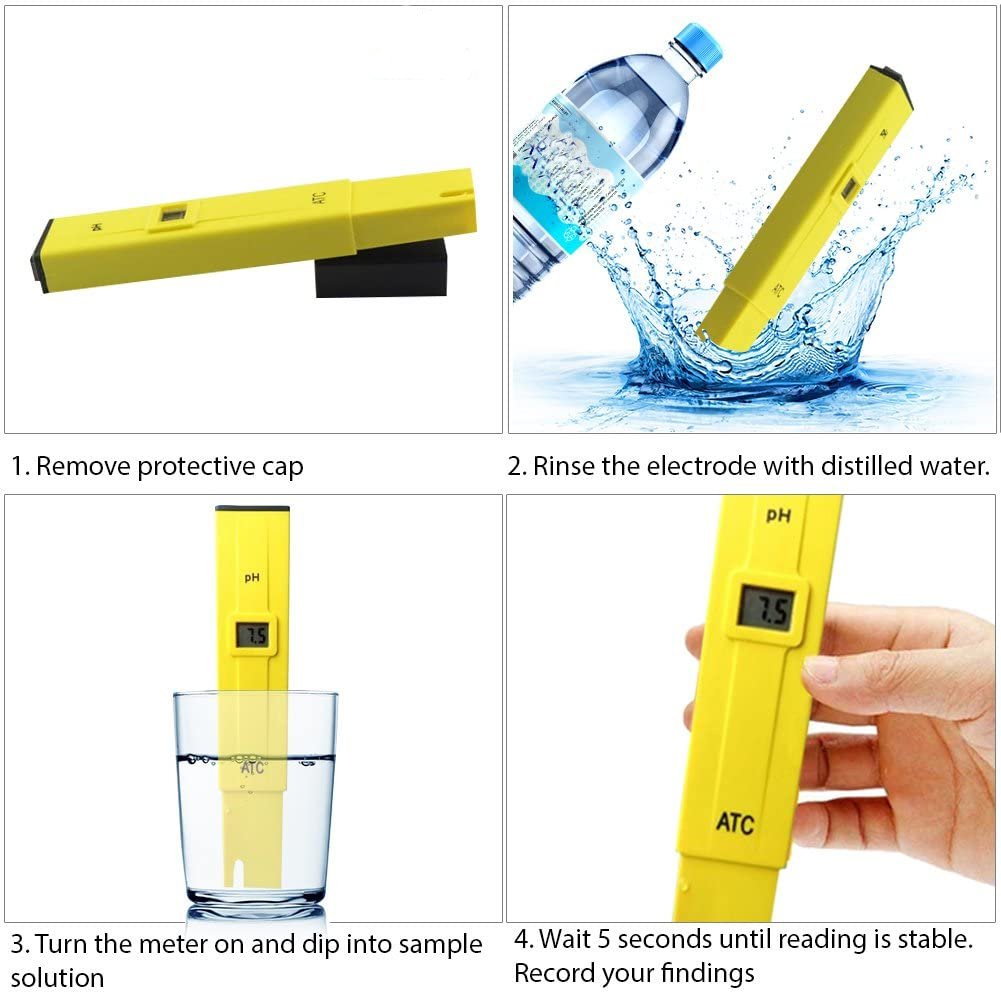 Digital pH Meter with Backlight LCD Screen,0.01 pH High Accuracy for ...