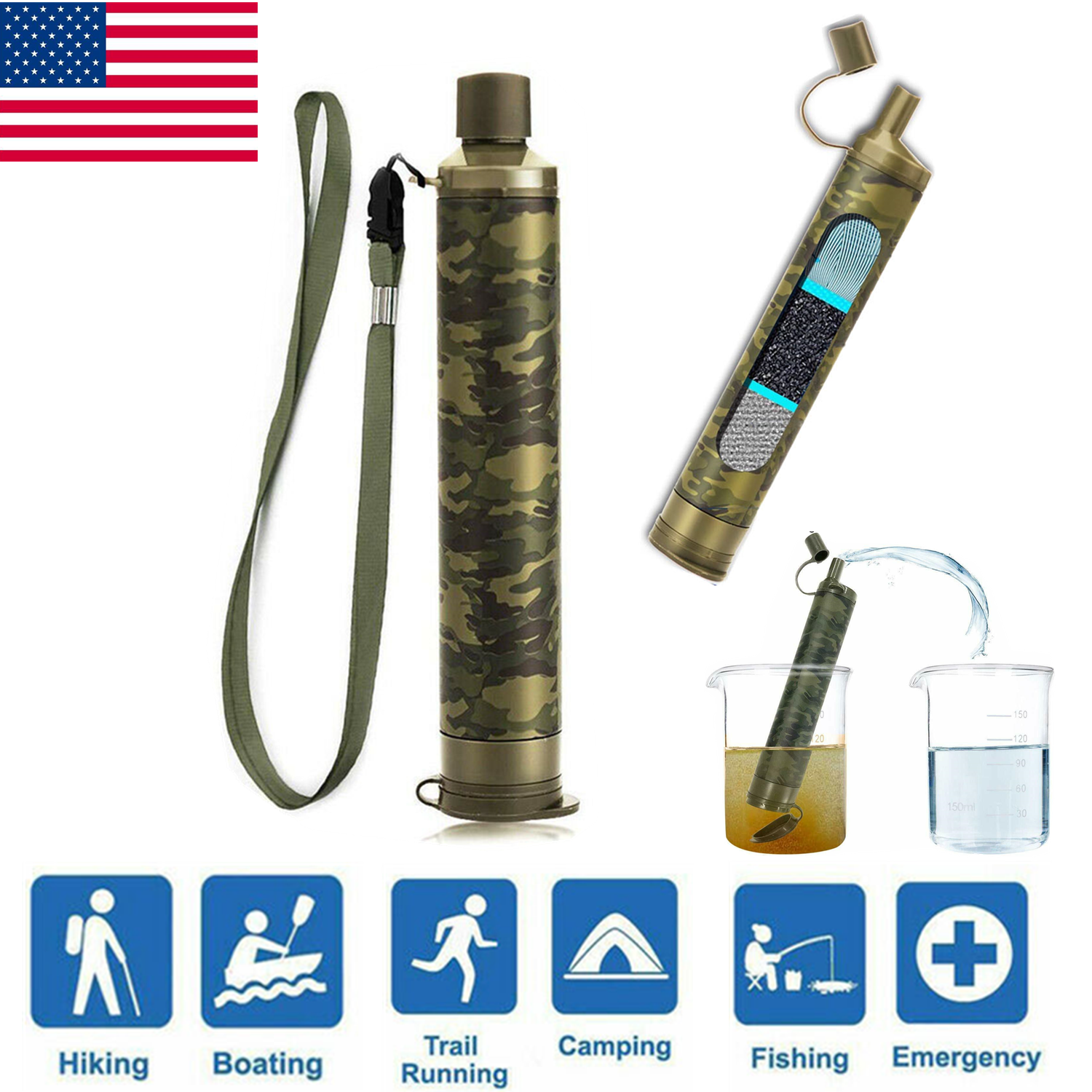 Купить Фильтры питьевой воды Membrane Solutions Survival Military 0.01 ...